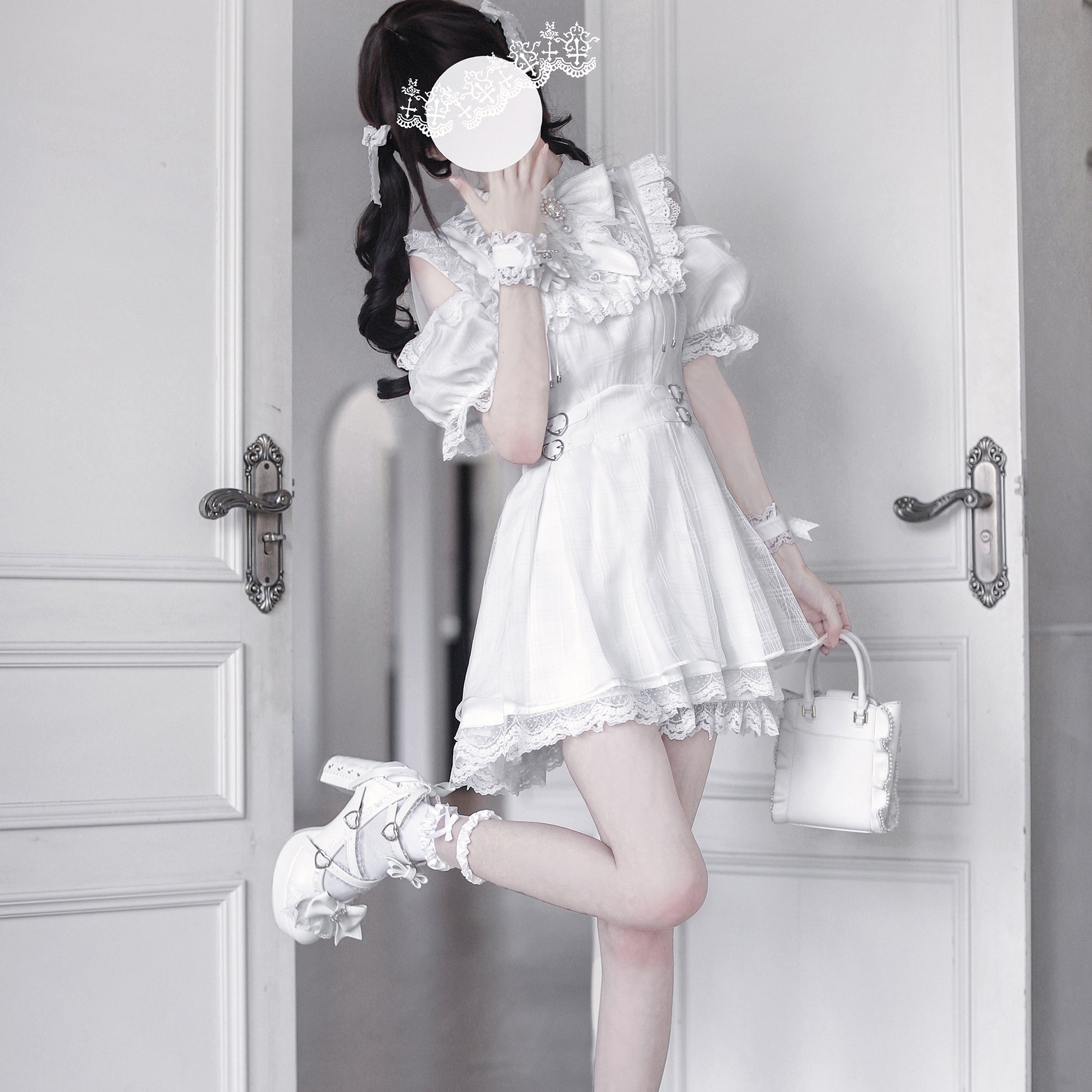 Pure White Angel Embroidered Frill Dress – remulia