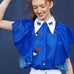 Blue bird embroidery blouse – remulia