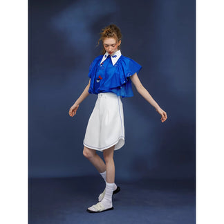 Blue bird embroidery blouse – remulia