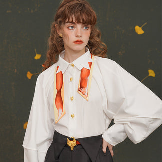 hand painted red fox neckerchief – remulia