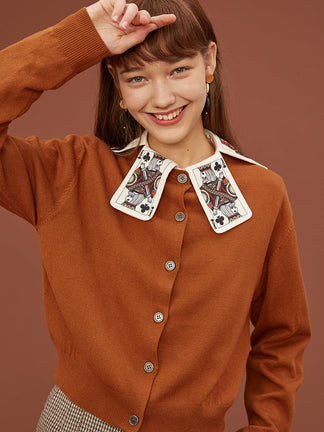 King Card Collar Decorated Blouse – remulia