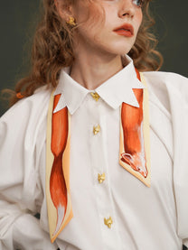 hand painted red fox neckerchief – remulia