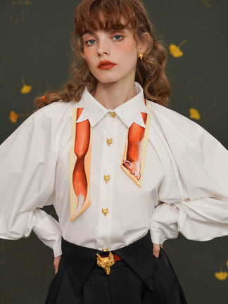 hand painted red fox neckerchief – remulia