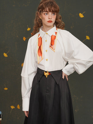 hand painted red fox neckerchief – remulia